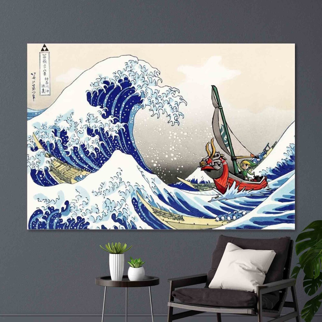 The Legend of Zelda Windwaker the Great Wave off Kanagawa Print Wall ...