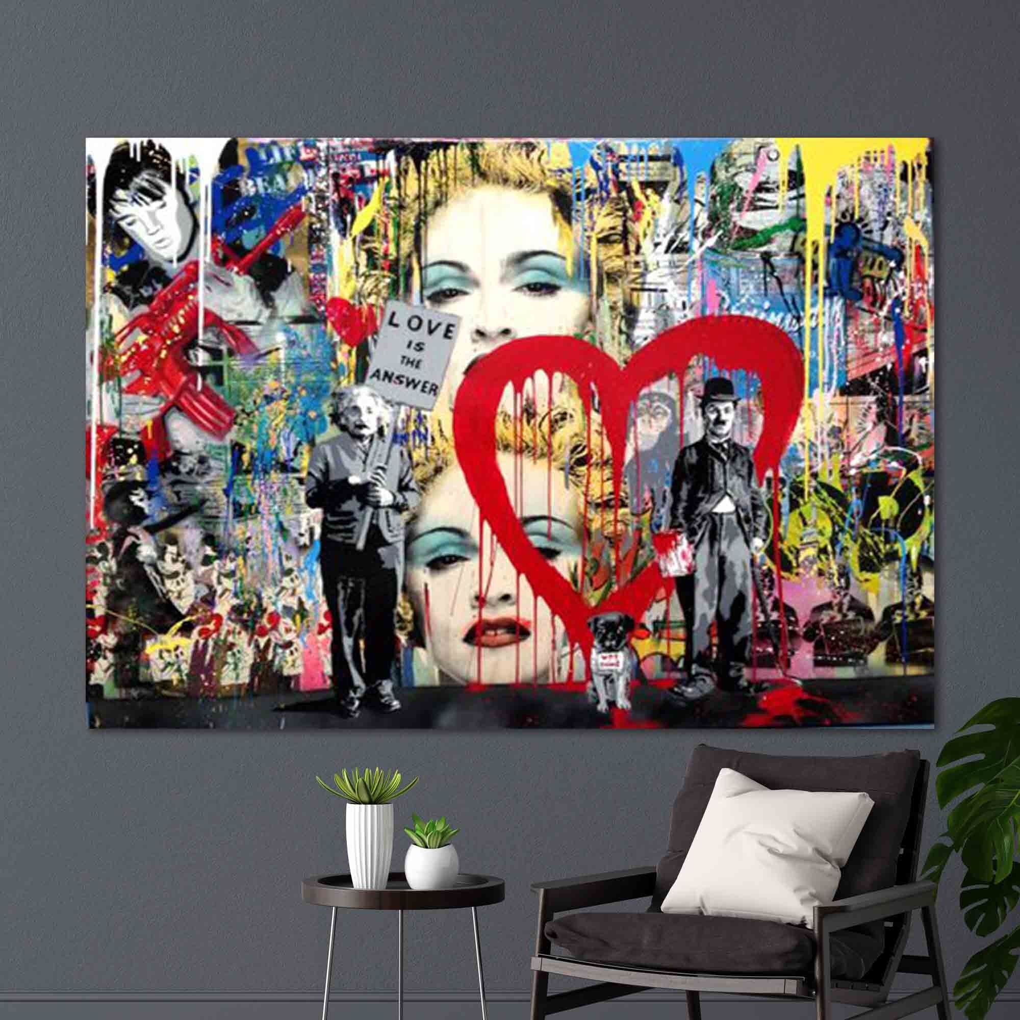 Banksy Canvas Wall Decorbanksy Colorful Canvasbanksy Artgraffiti Wall ...