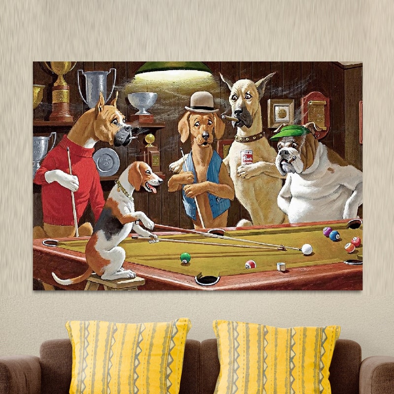 Dogs Playing Pool - Etsy