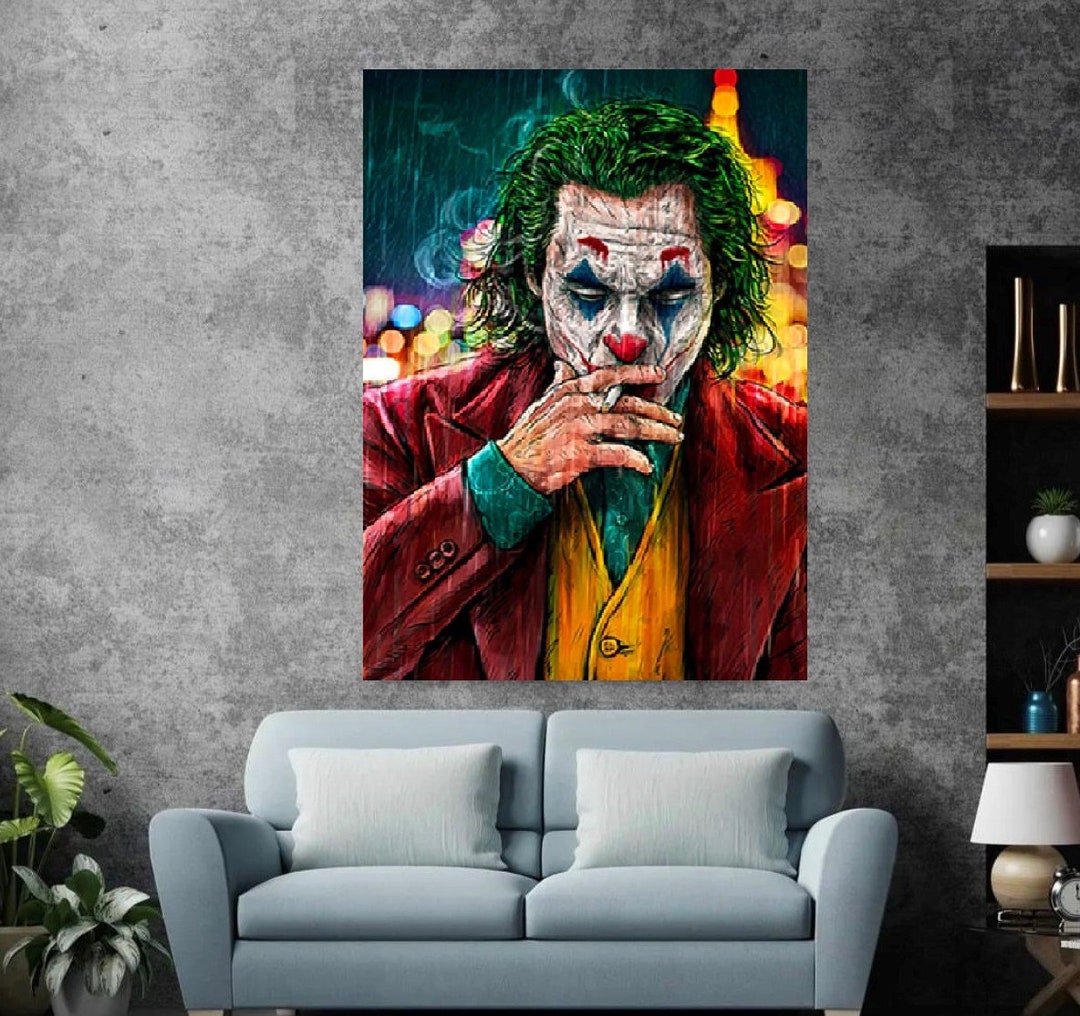 Joker Colored Canvas, Joker Portraid, Joker Home Decor. Joker Canvas ...