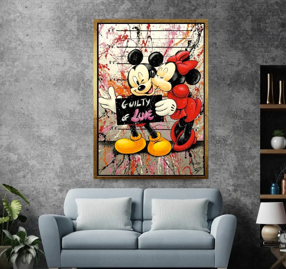 Banksy Mickey Mouse Graffiti Canvas, Luxury Mickey Mouse Canvas Print ...