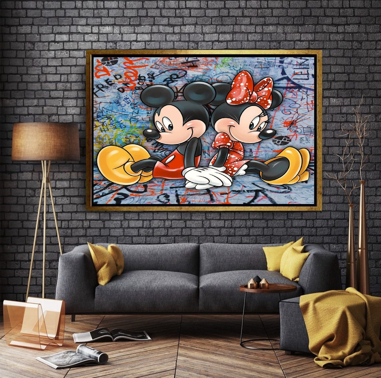 Banksy Mickey Mouse Graffiti Canvas Print: Pop Art Home Decor - Etsy