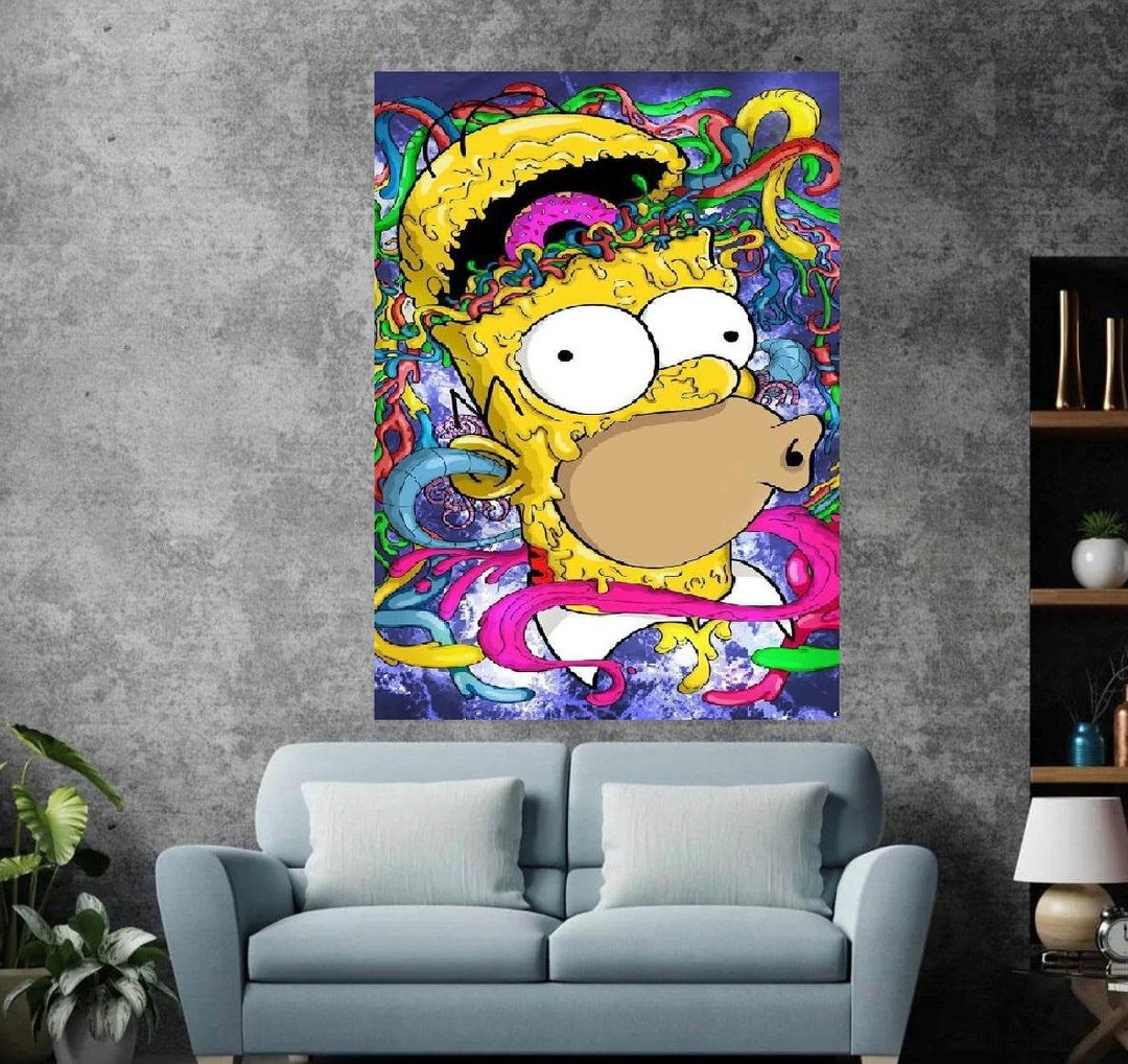 Homer Simpson Canvas Print: Funny Cartoon Wall Art - Etsy