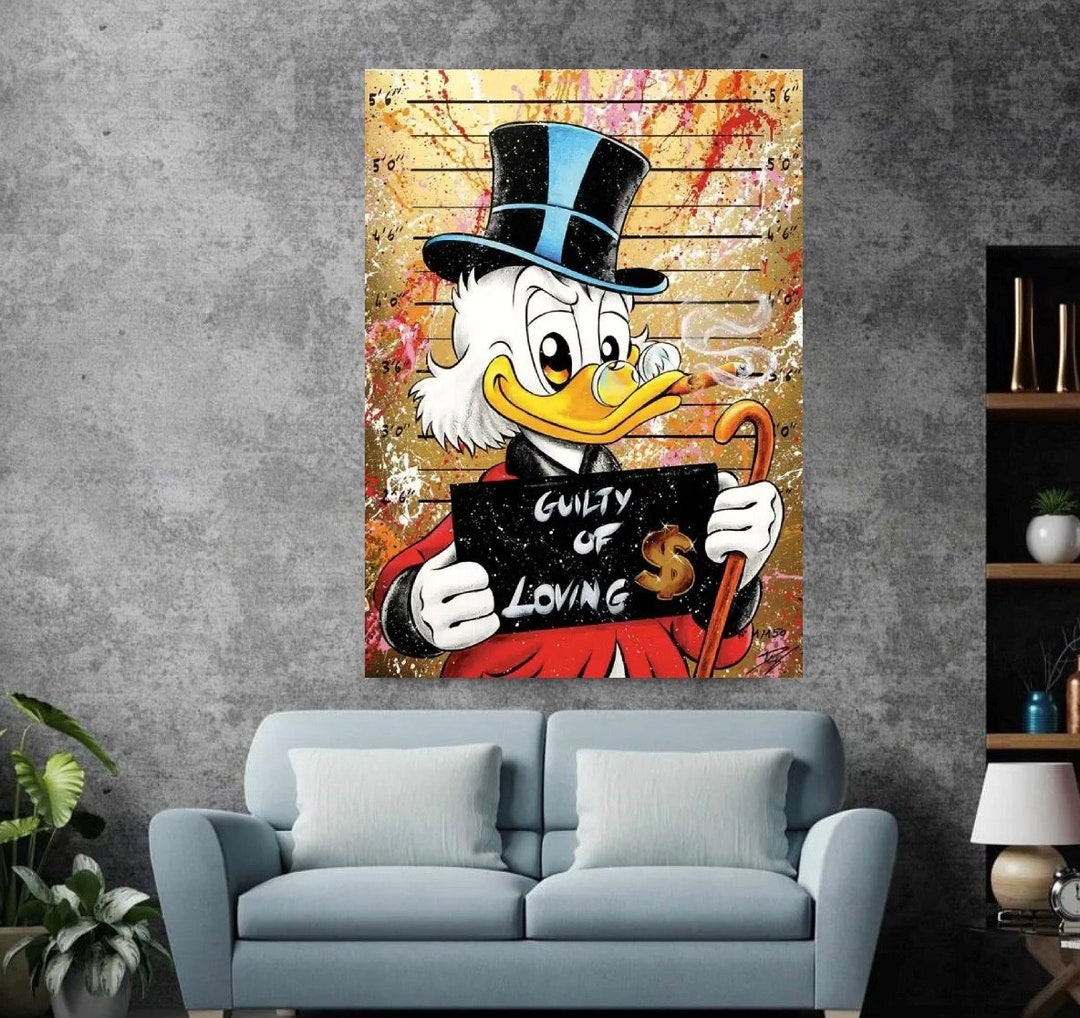 Guilty of Loving Graffiti Pop Art, Daffy Duck Modern Painting Abstract ...