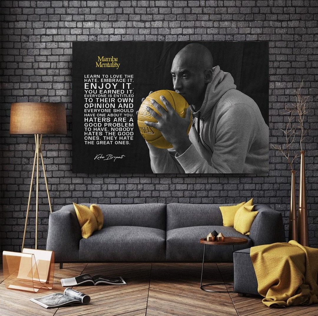 Kobe Bryant 'mamba Mentality' Quote Canvas - Basketball Legend Poster ...