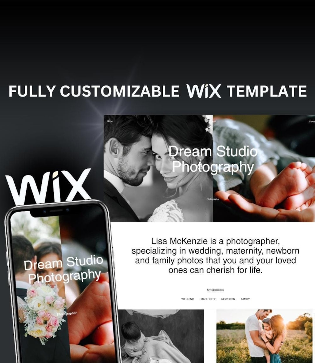 Wix Template for Photographers - Wedding, Maternity, Newborn, Family ...