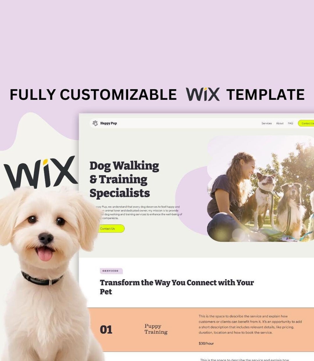 Wix Template for Dog Walkers / Dog Trainers - Creative Wix Webstite ...