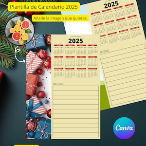 Plantillas de Calendario 2025 Editables en Canva - Pack de 4 Diseños ...