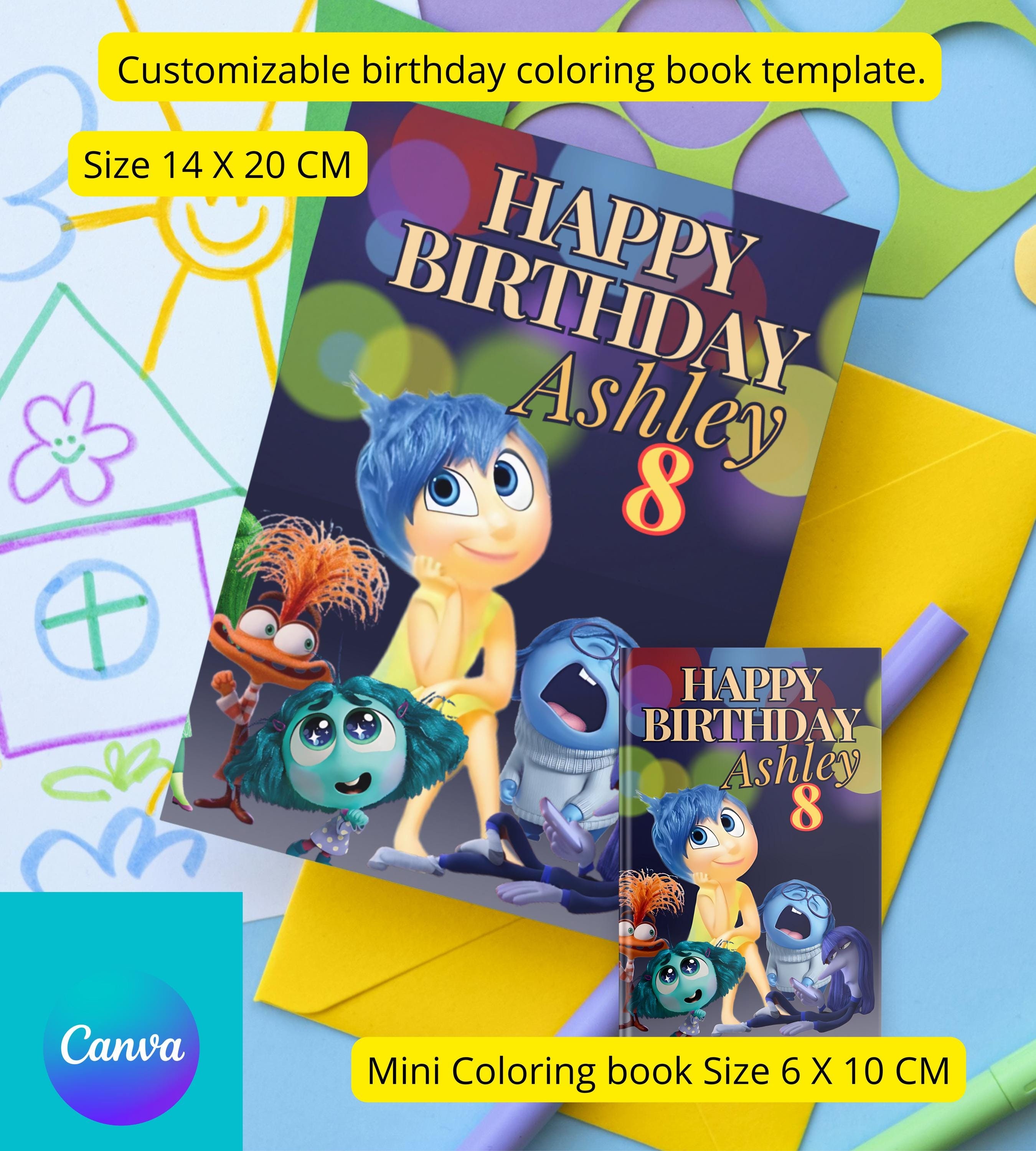 Editable Canva Template, Customizable Birthday Coloring Book, Includes ...