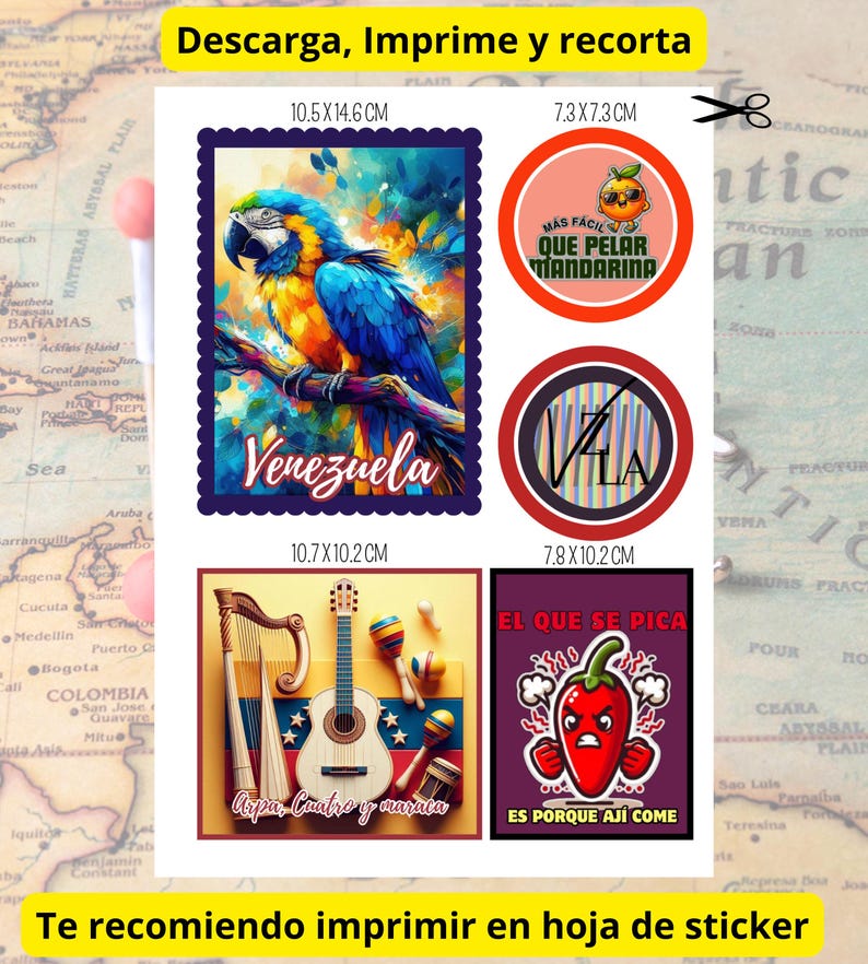 Stickers From Venezuela, Venezuelan Decals, Stickers, Digital Product ...