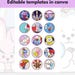 BT21 Labels School, Edit and Print, Templates Canva, Digital Product ...