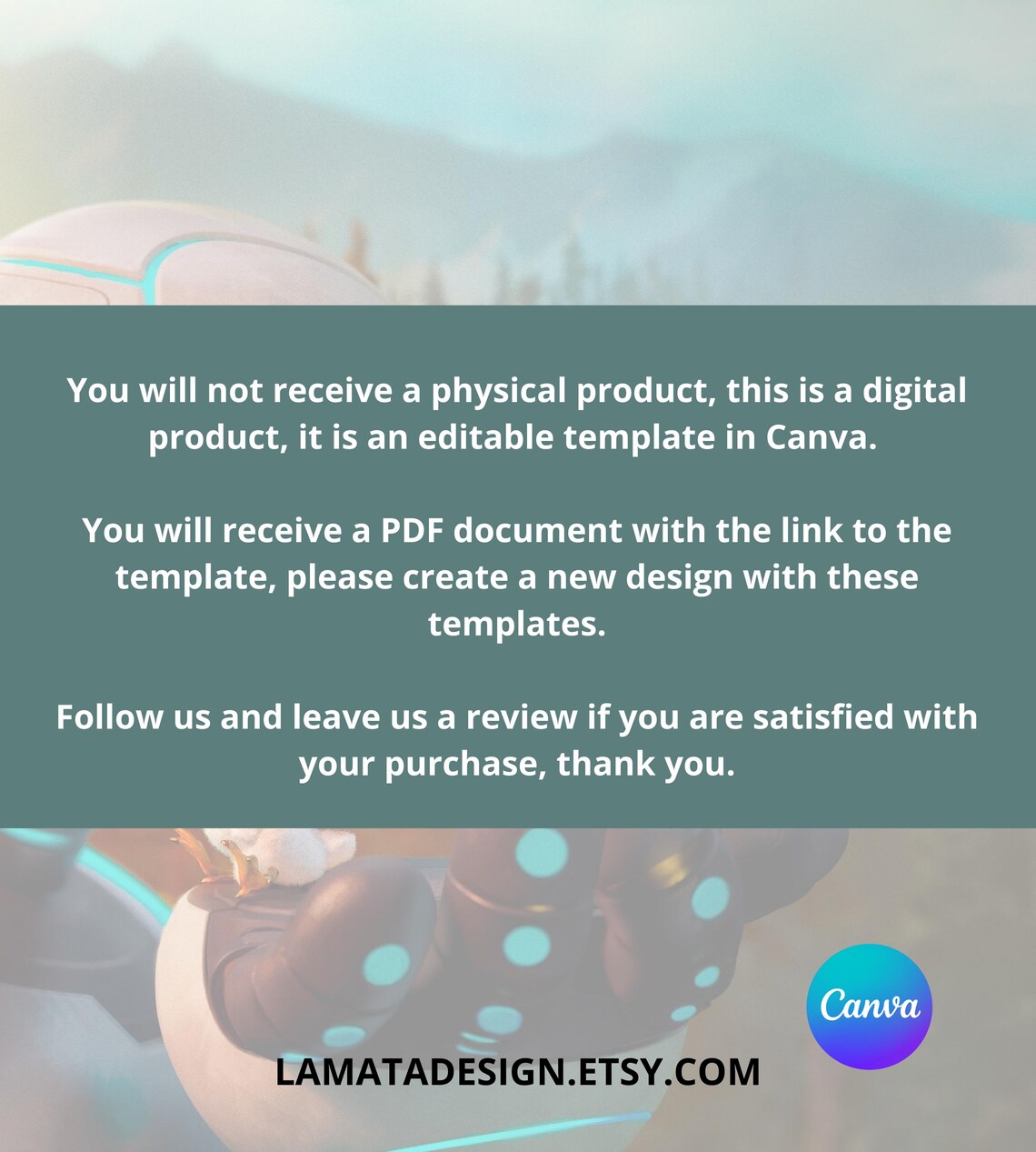 Editable Birthday Invitation in Canva, Wild Robot Theme, Printable ...