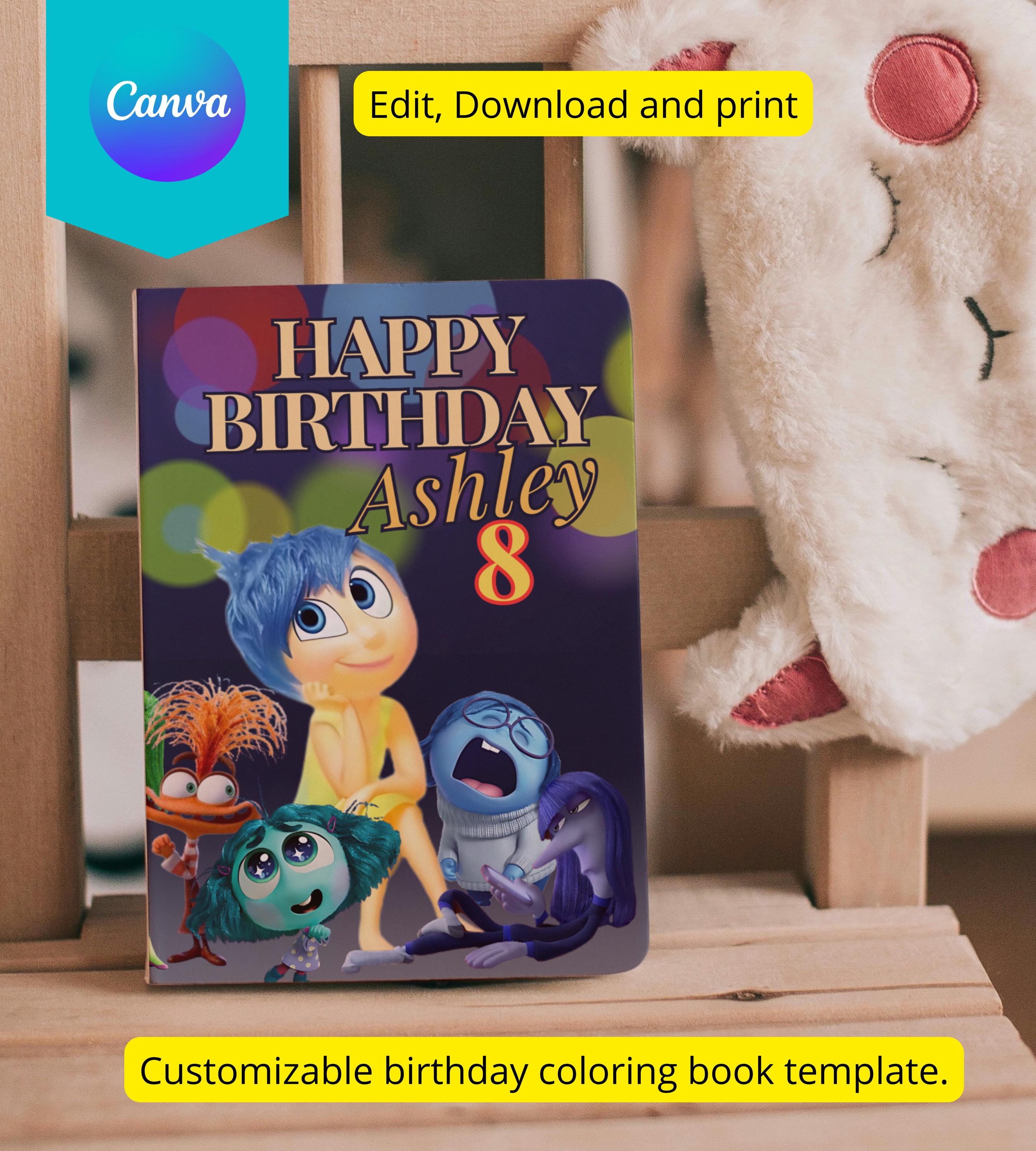 Editable Canva Template, Customizable Birthday Coloring Book, Includes ...