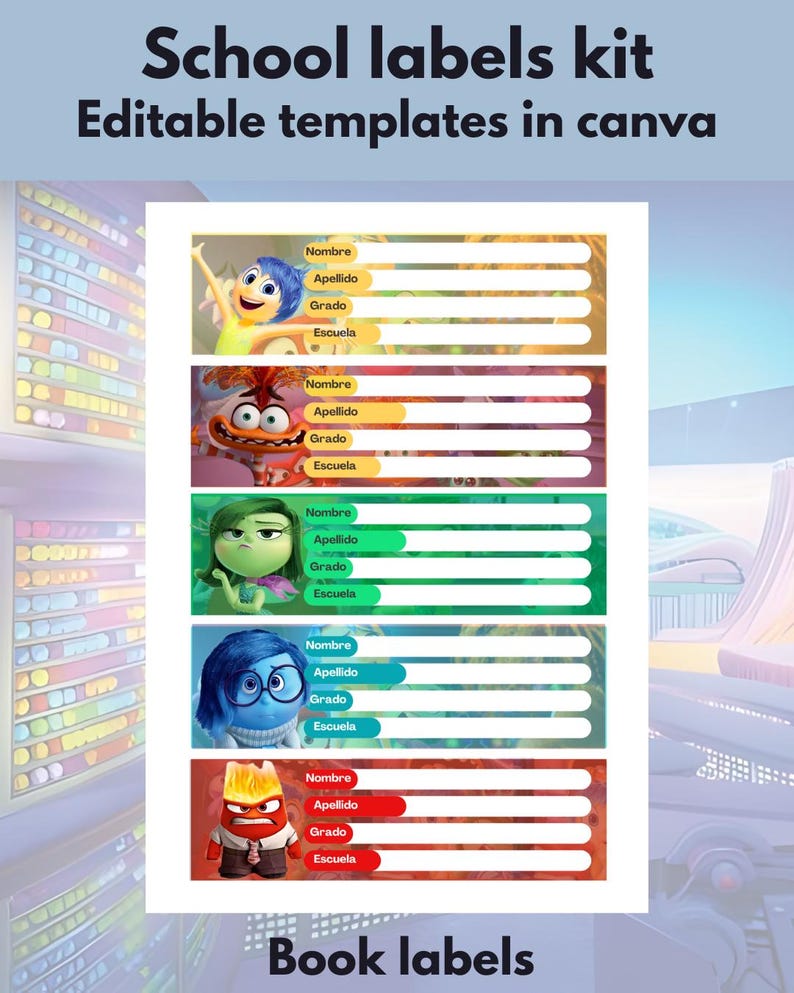 Intensely EDITABLE Canva Labels / Printables / Elementary School Name ...