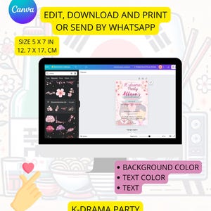 Editable Invitation Template With K-drama Theme for Korean Series Fans ...