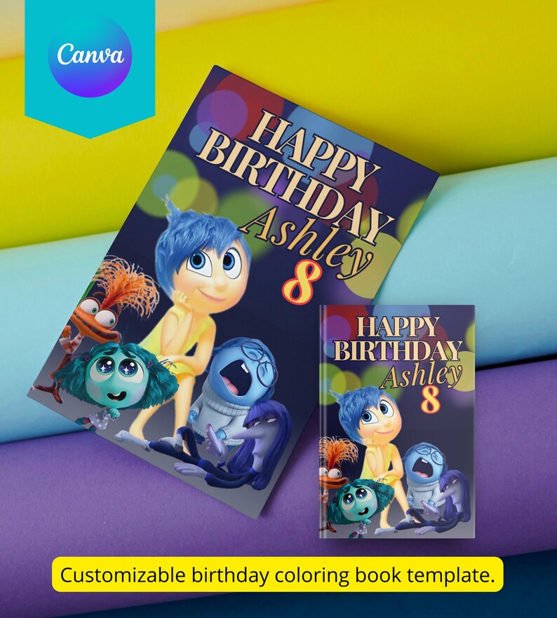 Editable Canva Template, Customizable Birthday Coloring Book, Includes ...