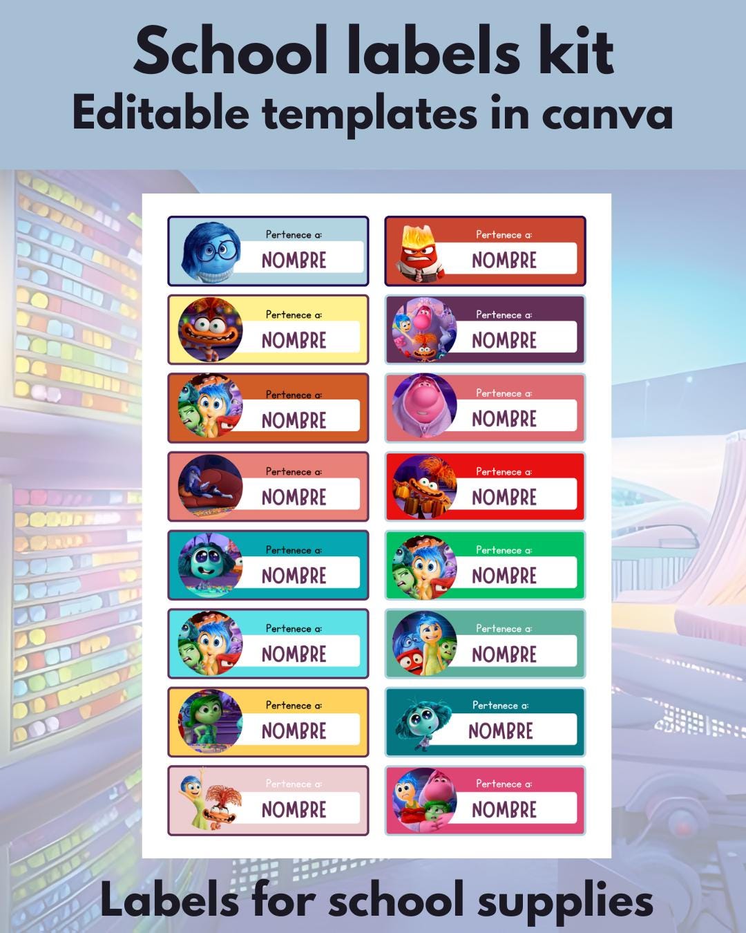 Intensely EDITABLE Canva Labels / Printables / Elementary School Name ...