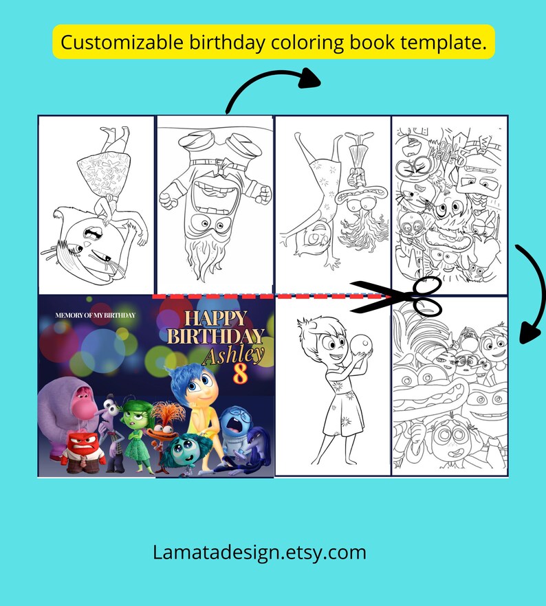 Editable Canva Template, Customizable Birthday Coloring Book, Includes ...