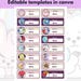 BT21 Labels School, Edit and Print, Templates Canva, Digital Product ...