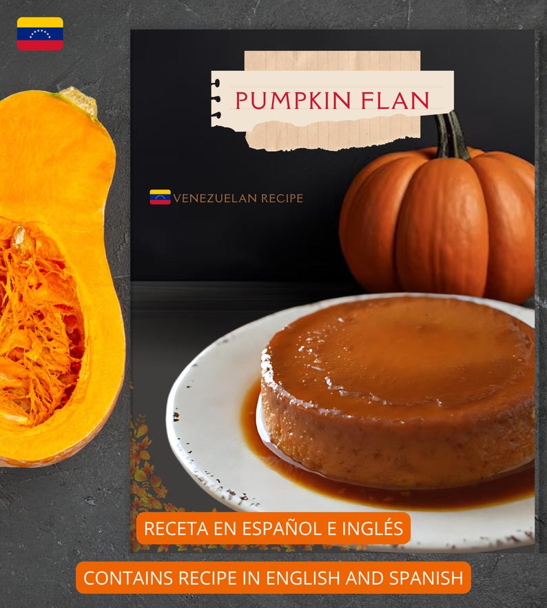Venezuelan Pumpkin Flan Recipe - Downloadable PDF in English and ...