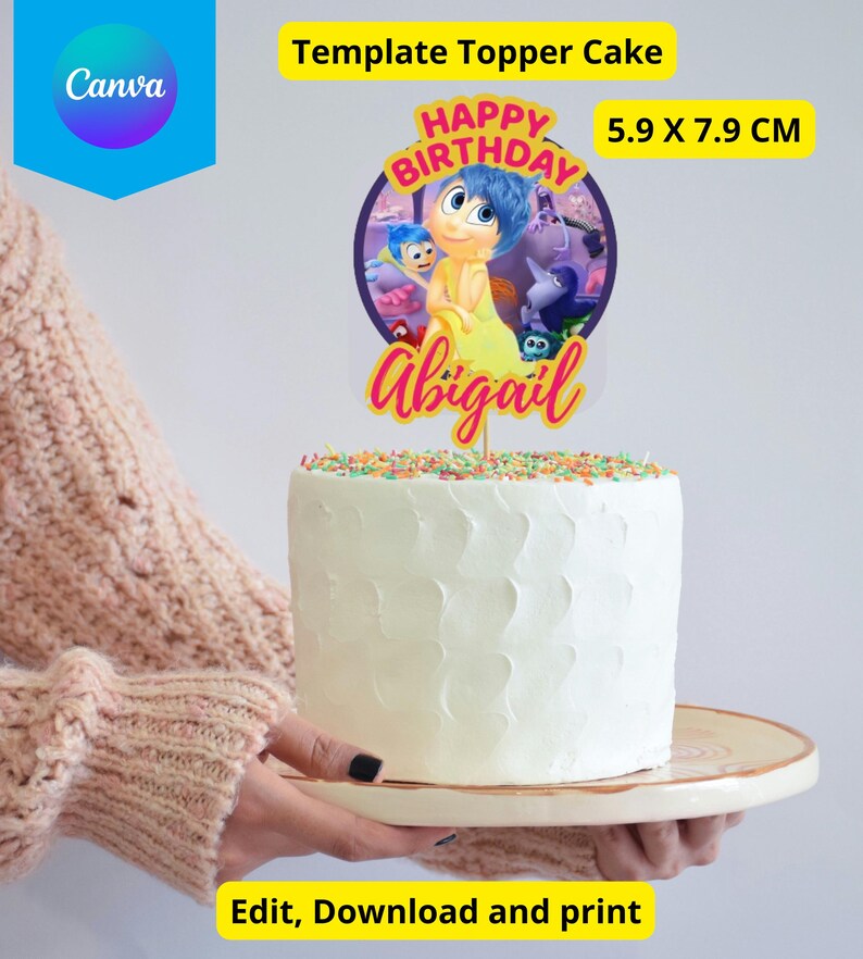 Printable Inside Out 2 Cake Topper, Inside Out 2 Birthday Cake Topper ...