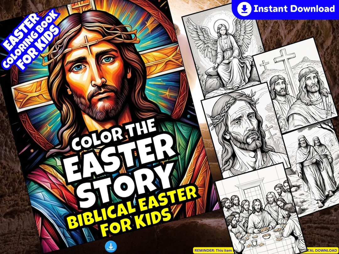Color the Easter Story: Biblical Easter for Kids - Bible Lessons - Etsy