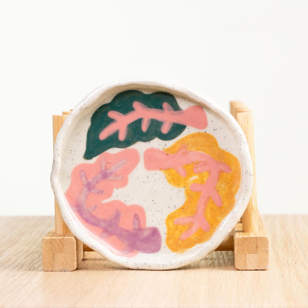 Rainbow Chard Ceramic Trinket Dish, Trinket Dish, Trinket, Bowl ...