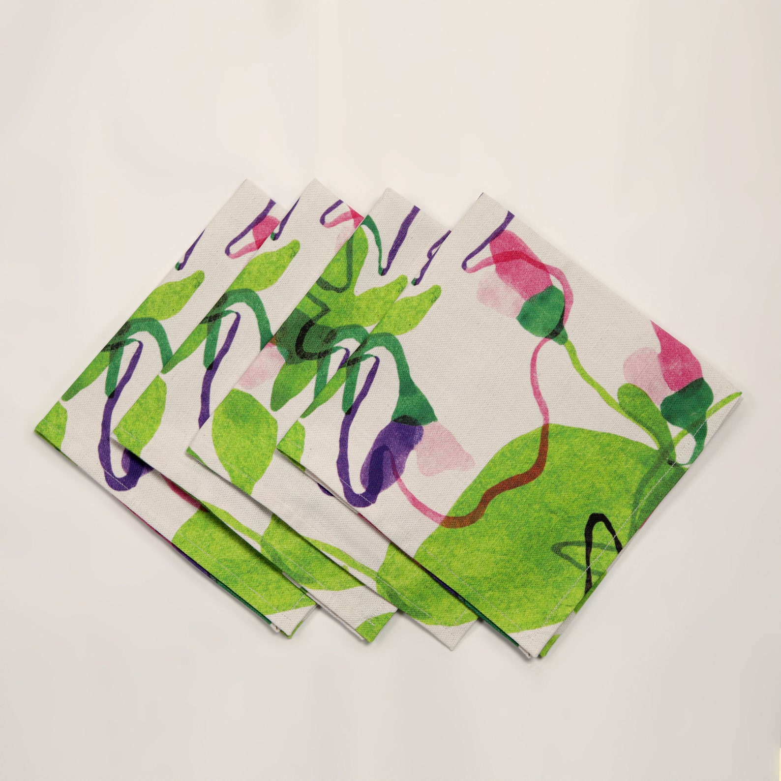 Sweet Pea Napkin Set of 4, Table Decor, Table Linens, Printed Napkins ...