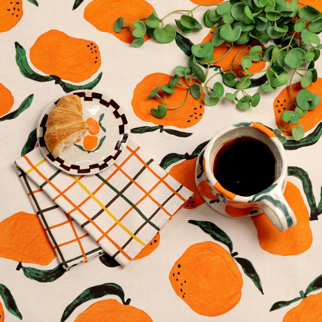 Mandarin Table Cloth, Table Linens, Fabric Table Cloth, Housewarming ...