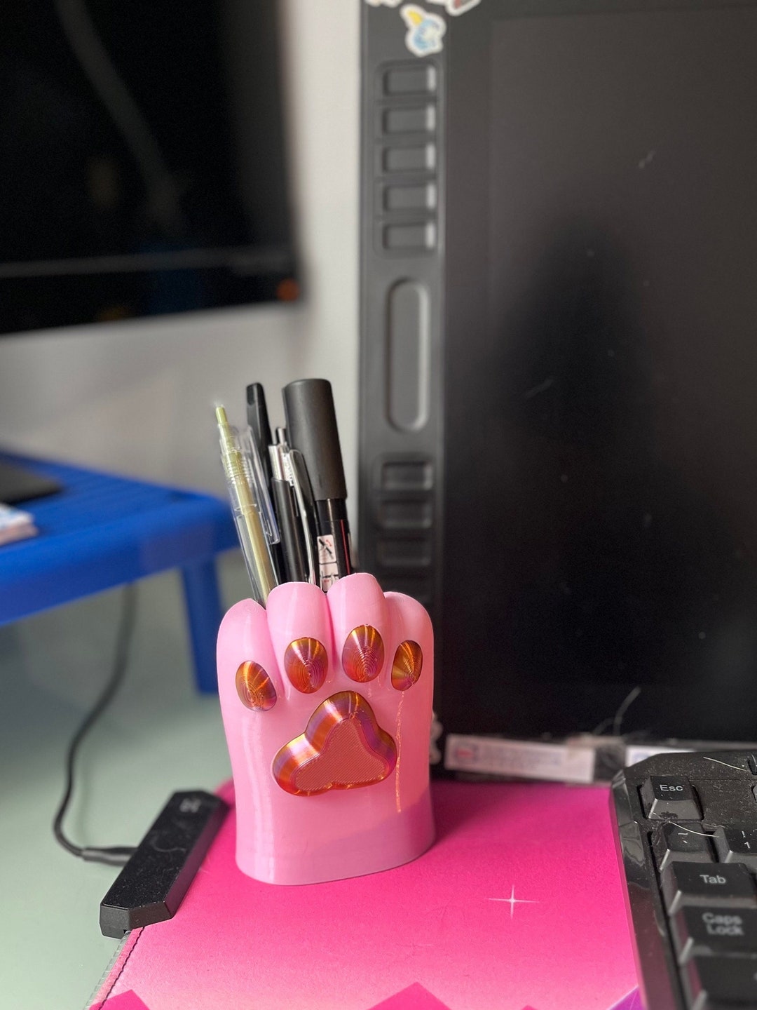 Desk Organizer-kawaii-cat Paw-pen/stylus/cat Treat Holder. - Etsy