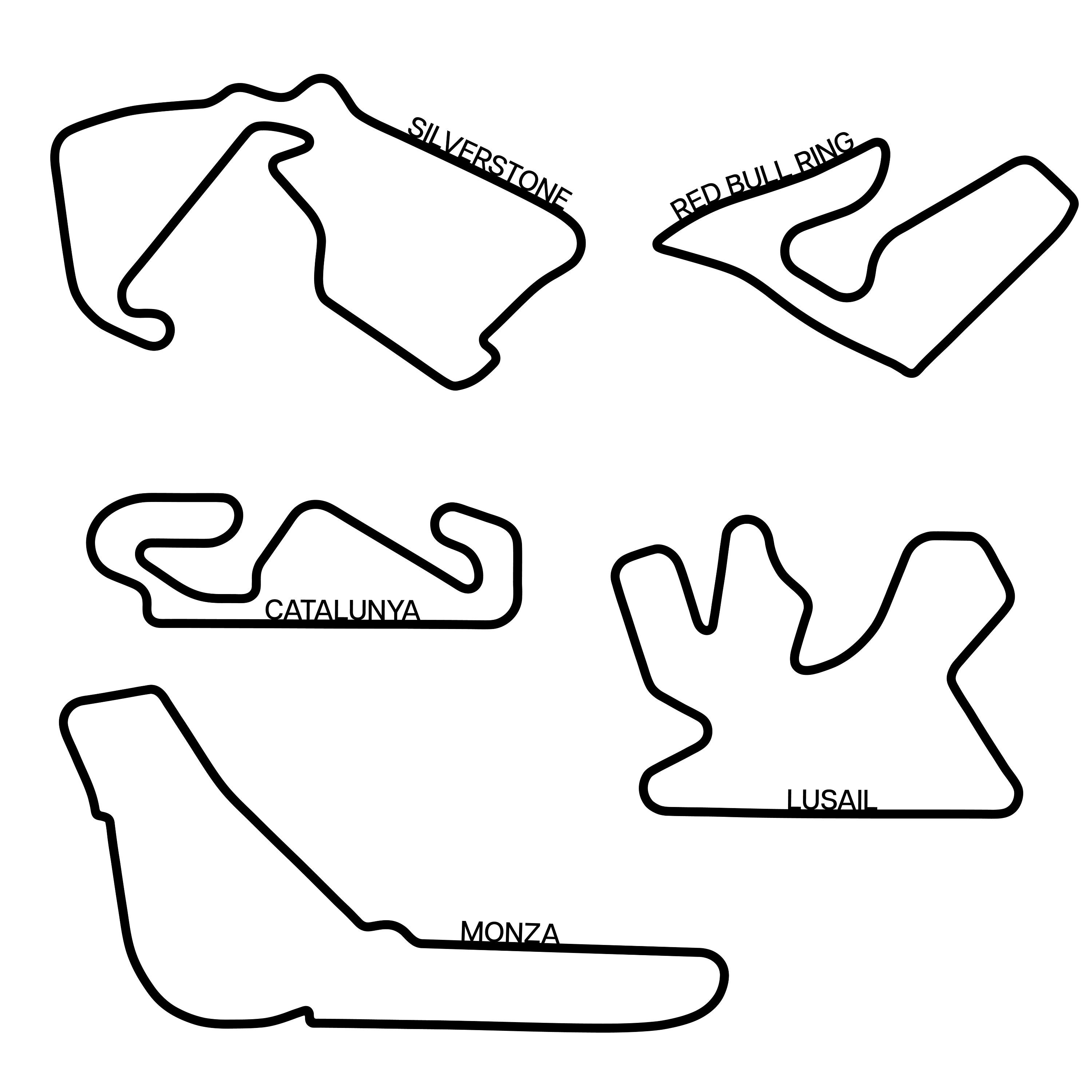 Formula 1 Racetracks Complete Collection 2023/24, Wood Version ...