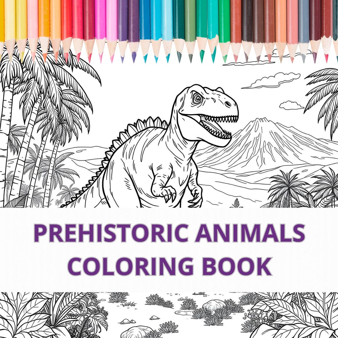 Prehistoric Animals Coloring Book - Etsy