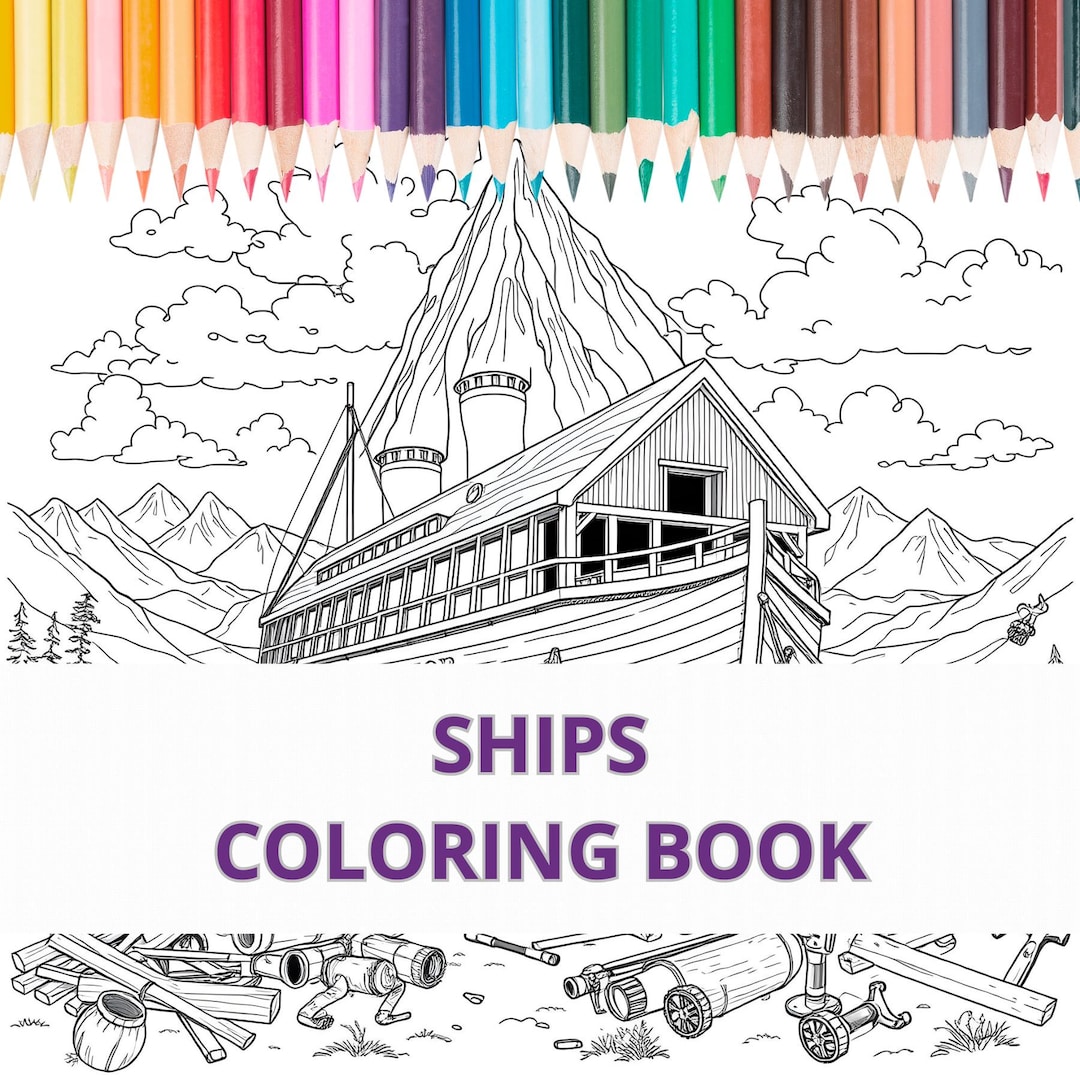 Ships Coloring Book - Etsy