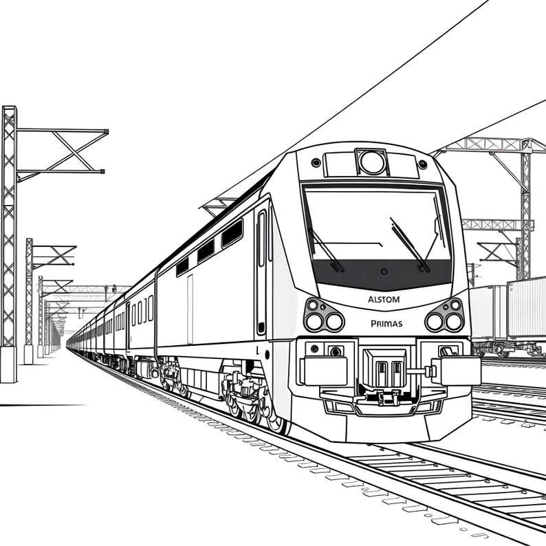 Trains Coloring Book - Etsy