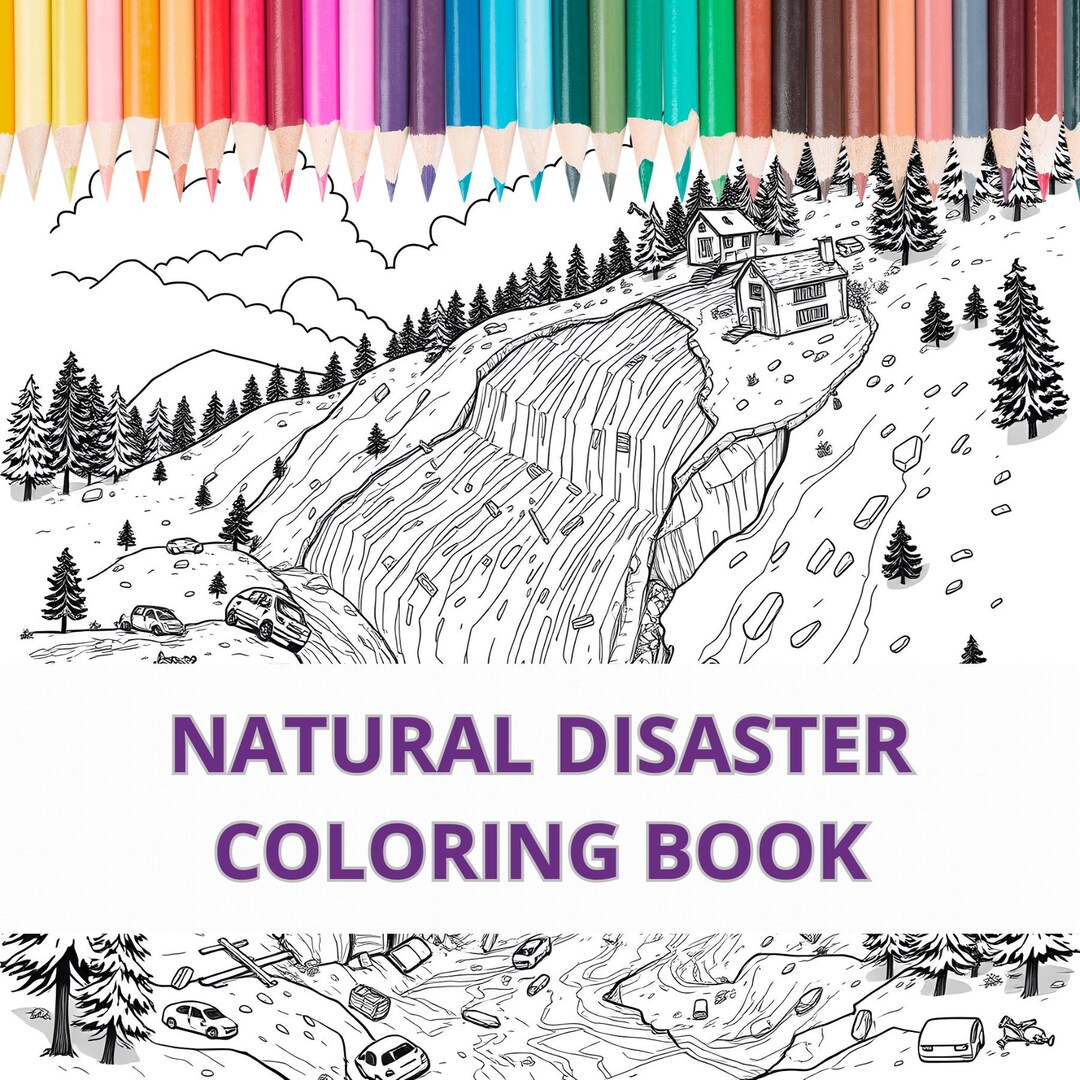 Natural Disaster Coloring Book - Etsy