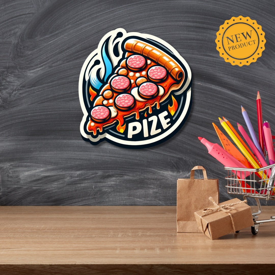 Pizza, Pize Slice, Pie, Funny Foodie Stickers, Cute, Delectable Vinyl ...