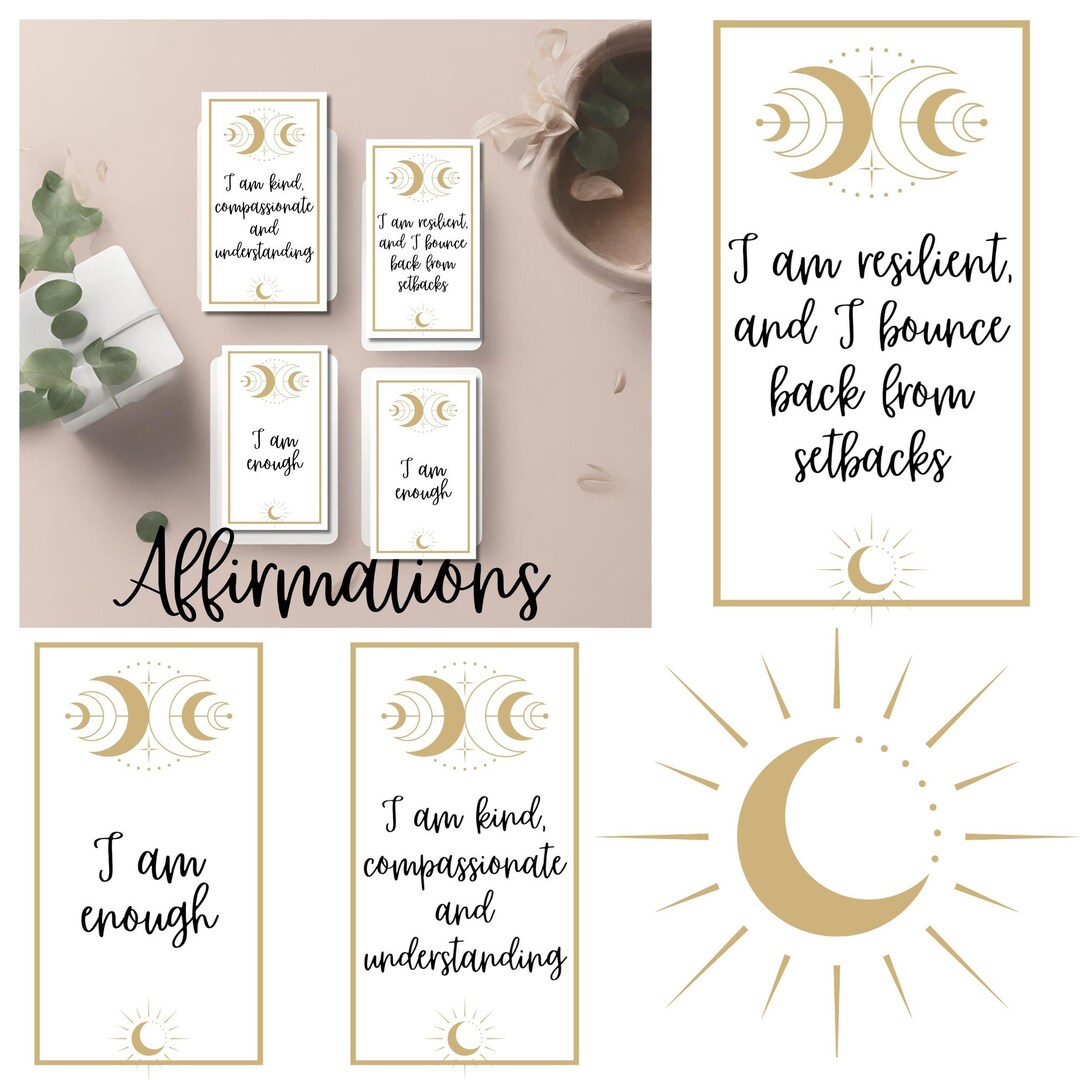 30 Minimalist Affirmation Cards Digital Download, Affirmation for Love ...