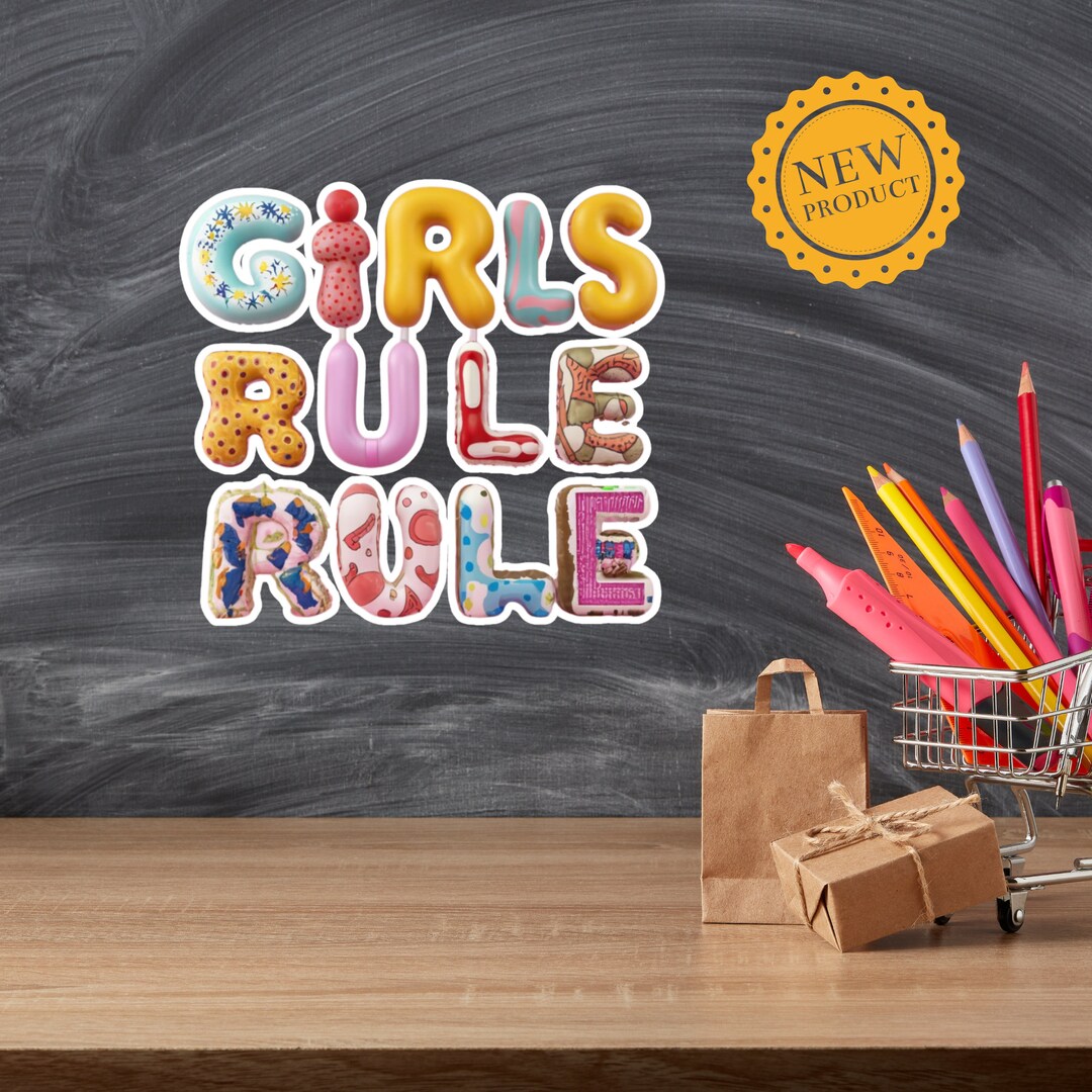 Baby Talk Girls Rule Stack Sticker, Funny Sticker, Locker, Journal ...