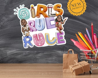 Baby Talk Girls Rule Stack Sticker, Funny Sticker, Locker, Journal ...