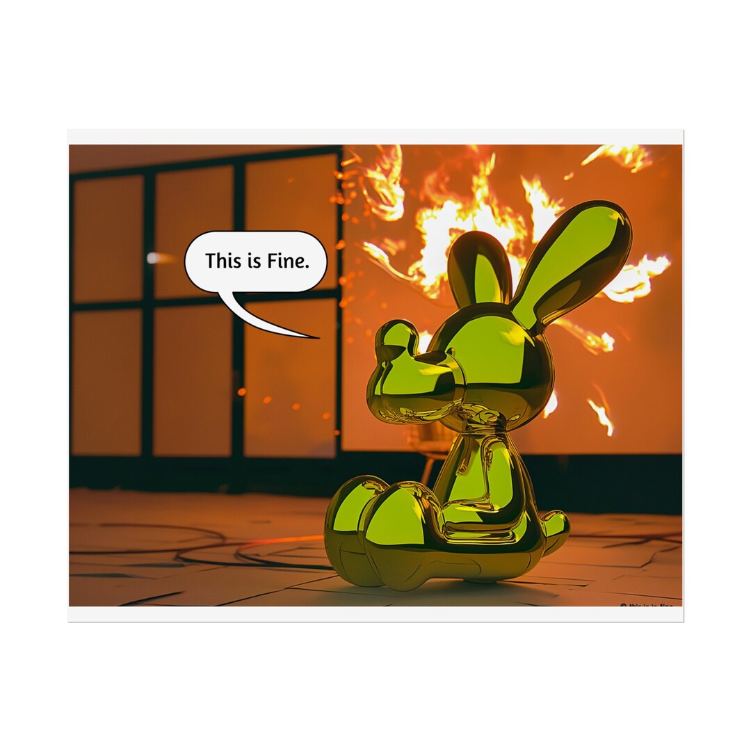 Meme Mashup this is Fine Jeff Koons Inspired Poster - Etsy