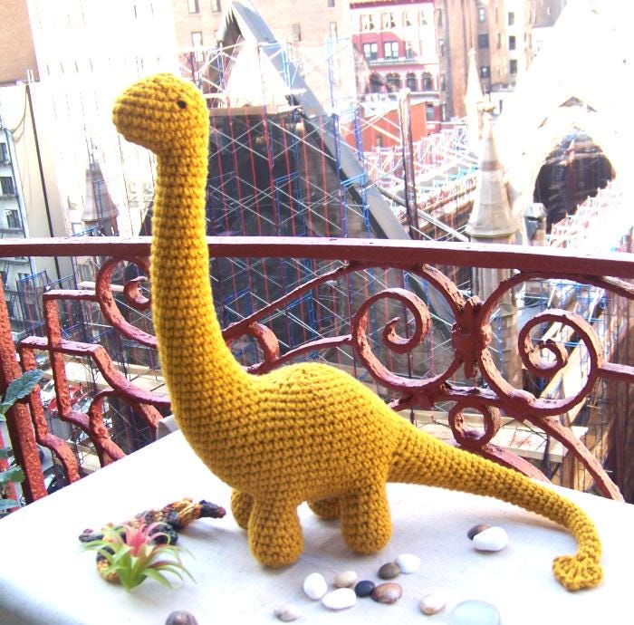 No-sew Crochet Dinosaur Pattern: Amigurumi Brontosaurus (PDF Pattern ...