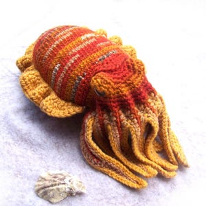 Crochet Pattern Realistic Cuttlefish-amigurumi Cuttlefish-stuffed ...