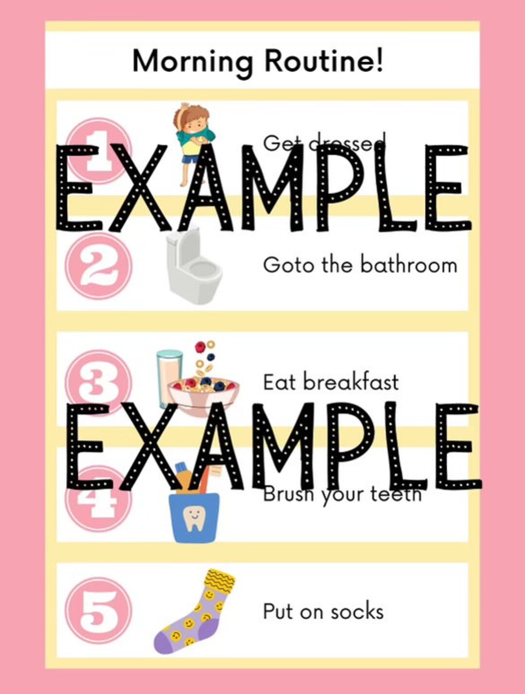 Easy to Follow Morning Routine Chart - Etsy