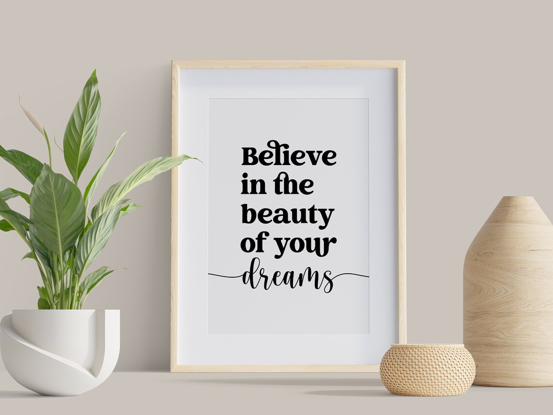 Digital Wall Art, Inspirational Quote, Minimalist Home Decor Print ...