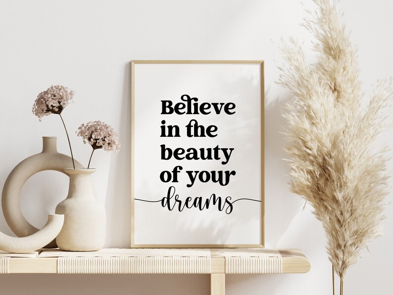 Digital Wall Art, Inspirational Quote, Minimalist Home Decor Print ...