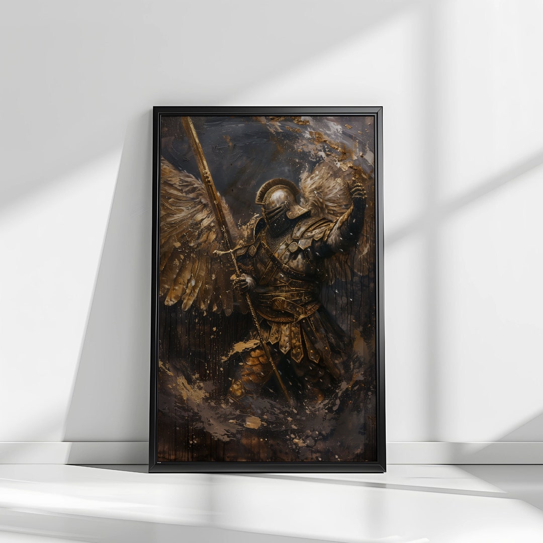 PRINTABLE Epic Winged Armored Warrior Art | Digital Download | Fantasy ...