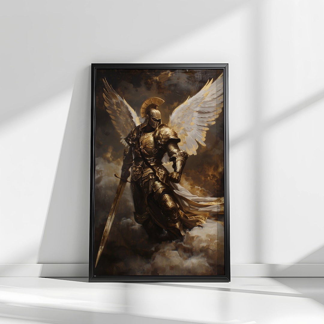 PRINTABLE Epic Angelic Warrior Art | INSTANT DOWNLOAD Wall Art ...