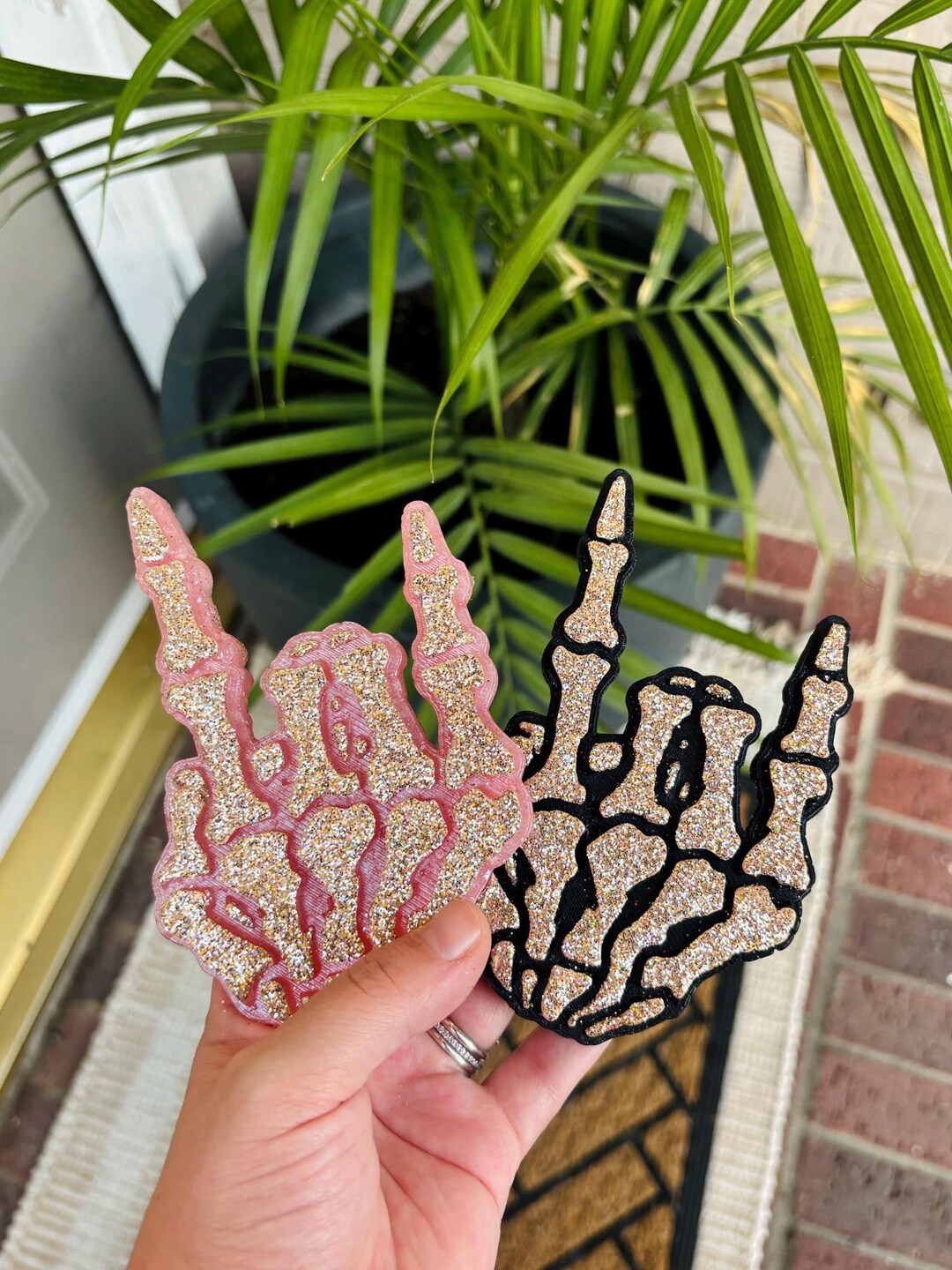 Rock on Skeleton Hand Car Freshie: Scented Car Accessory - Etsy