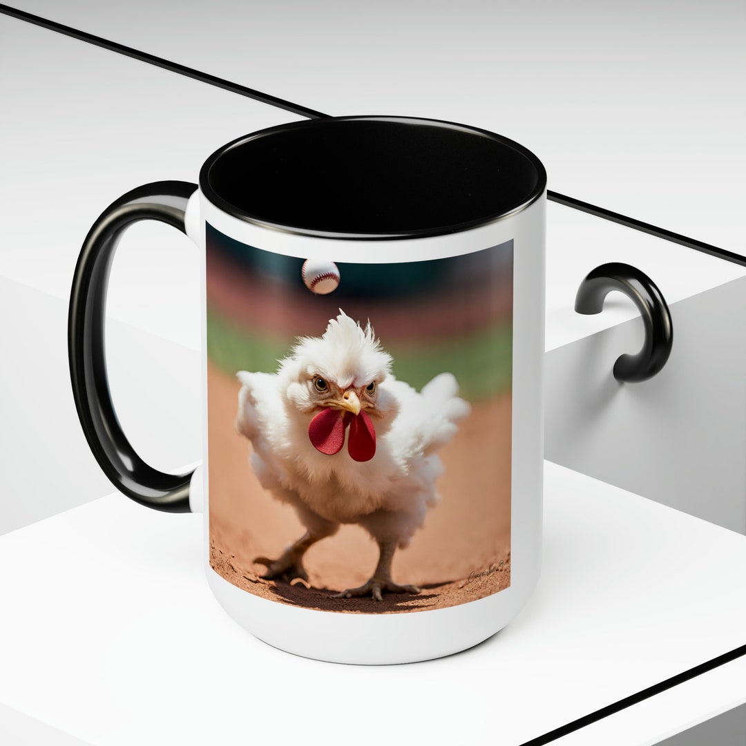 Joe Dimachicko Sporty Chicken Two-tone, Coffee Mugs, Coffee, Tea ...