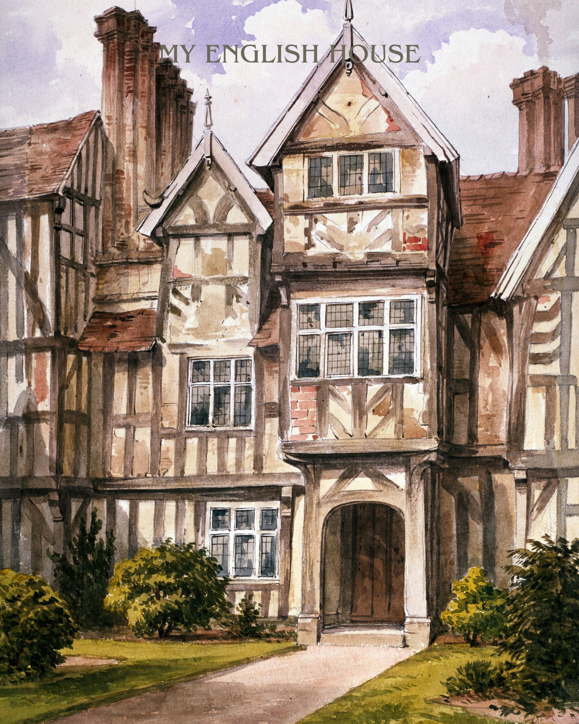 Vintage Abstract Country House Painting Soft Tones My English House ...